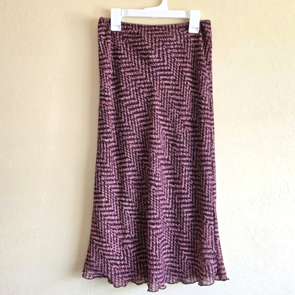 La Belle | Skirts | Vintage La Belle Y2k Pink And Brown Chevron Print ...